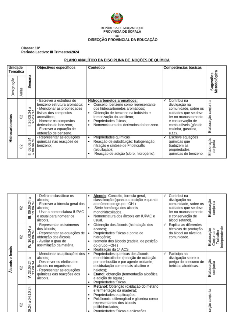 Quimica 10 Classe Iii Trimestre 2024 Pdf