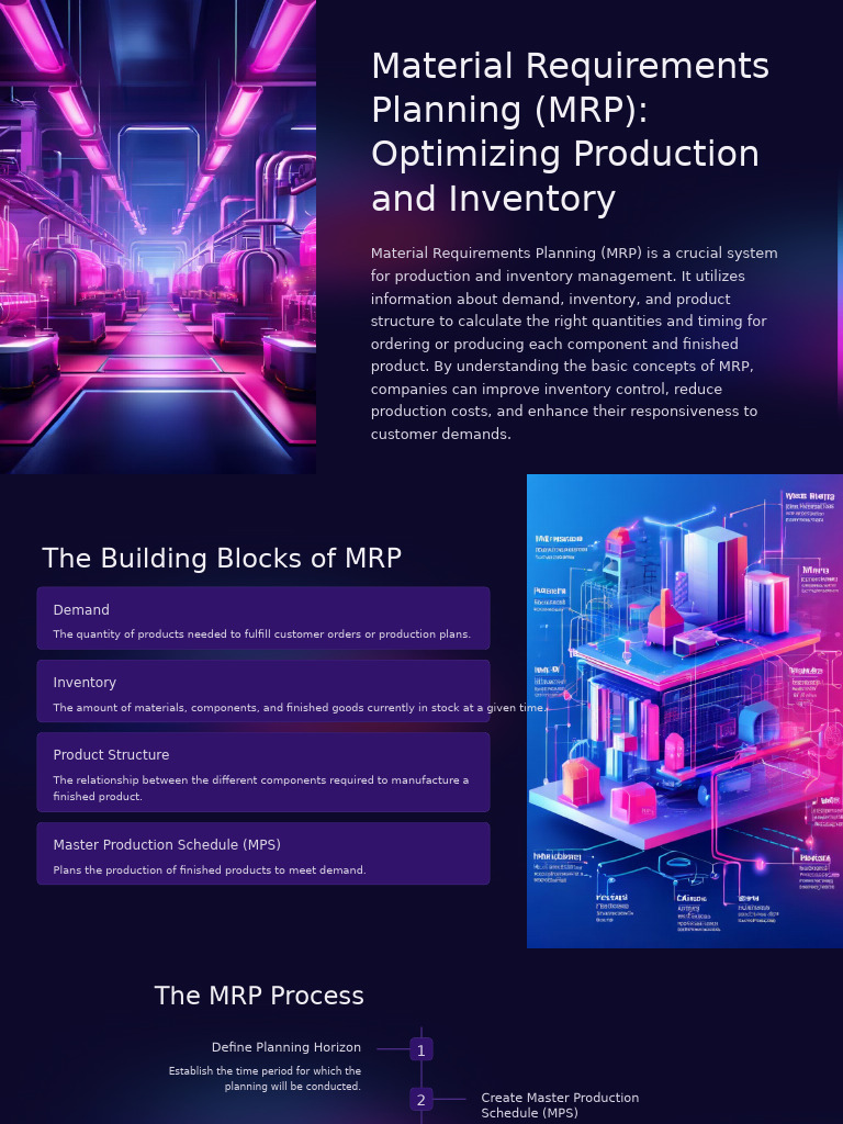 Material Requirements Planning MRP Optimizing Production and Inventory | PDF