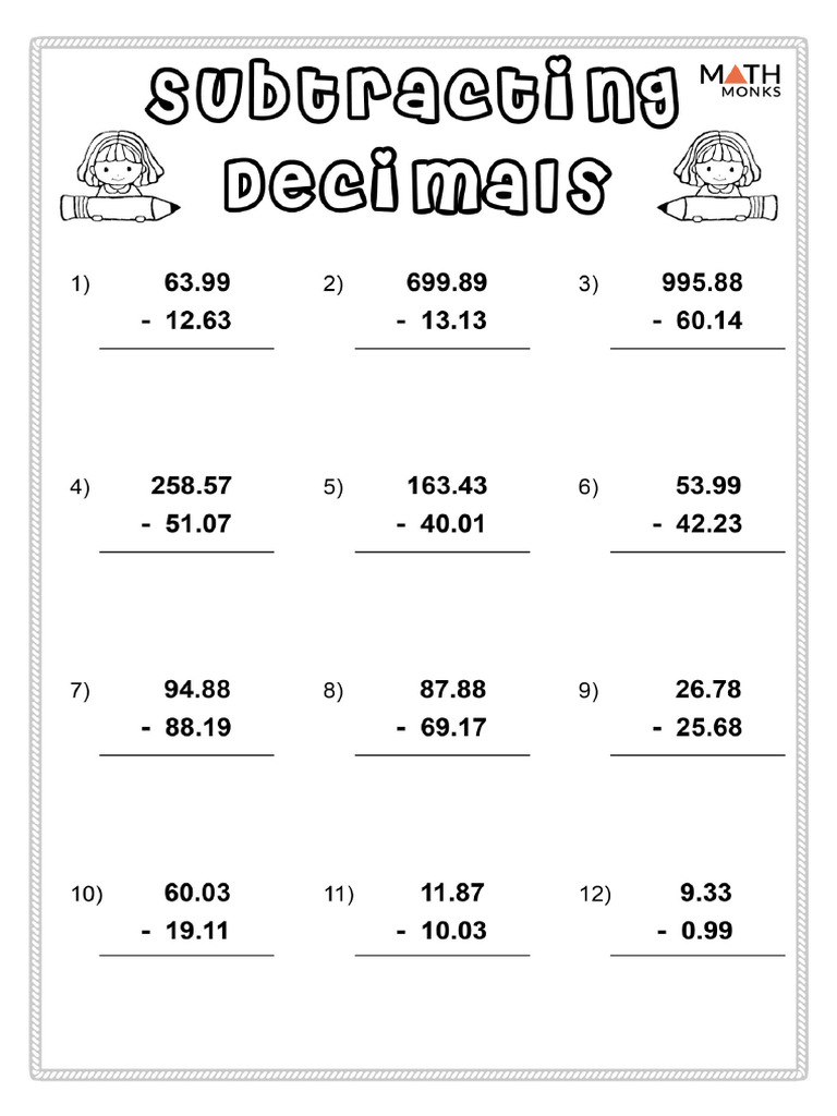 Decimal Operations Worksheets | PDF