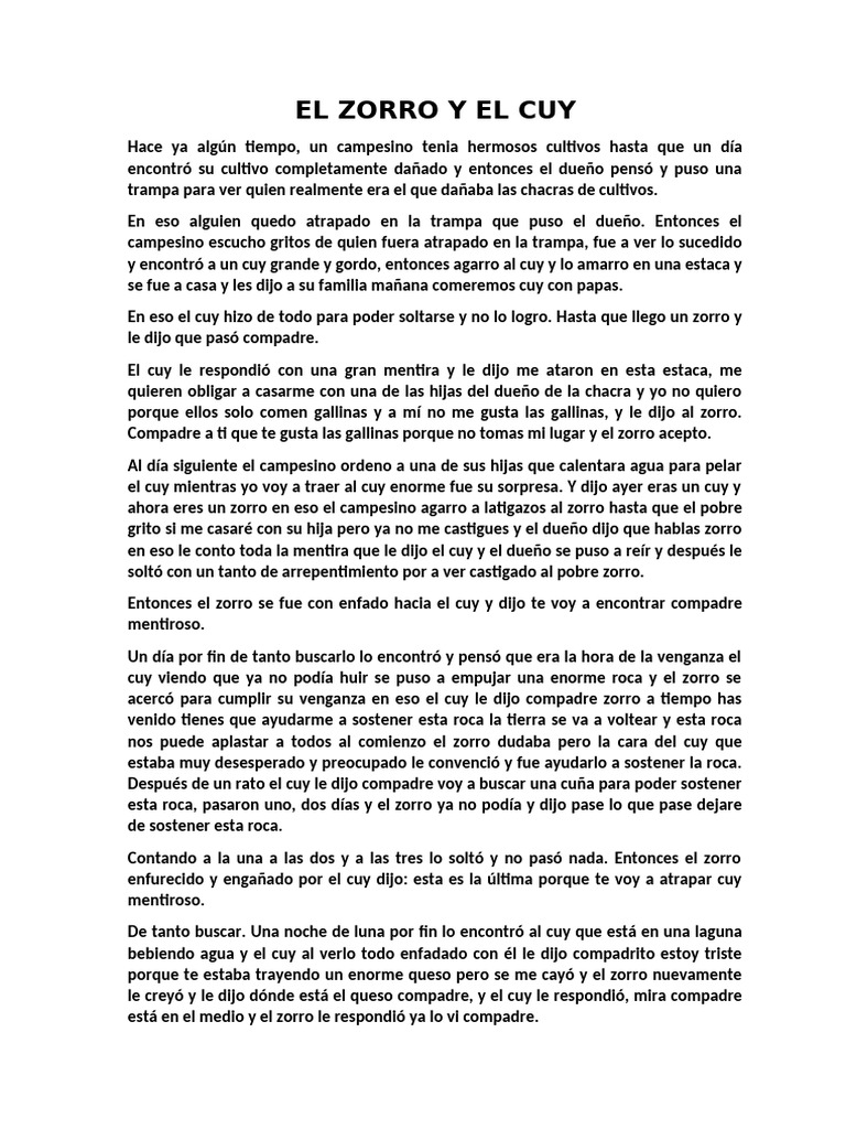 El Zorro y El Cuy | PDF