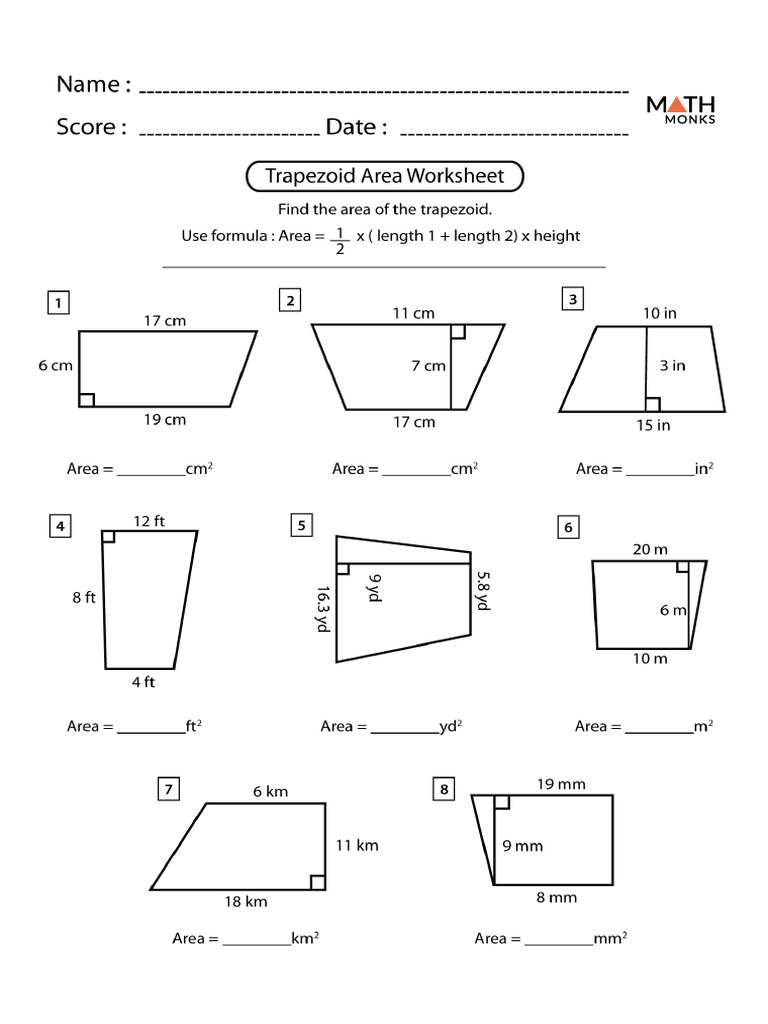 Trapezoid Worksheet | PDF