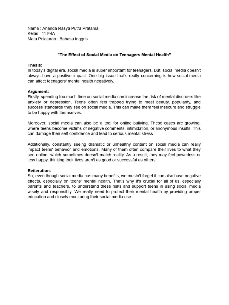 Analytical Exposition Text - Ananda Rasya - 11 F4A | PDF