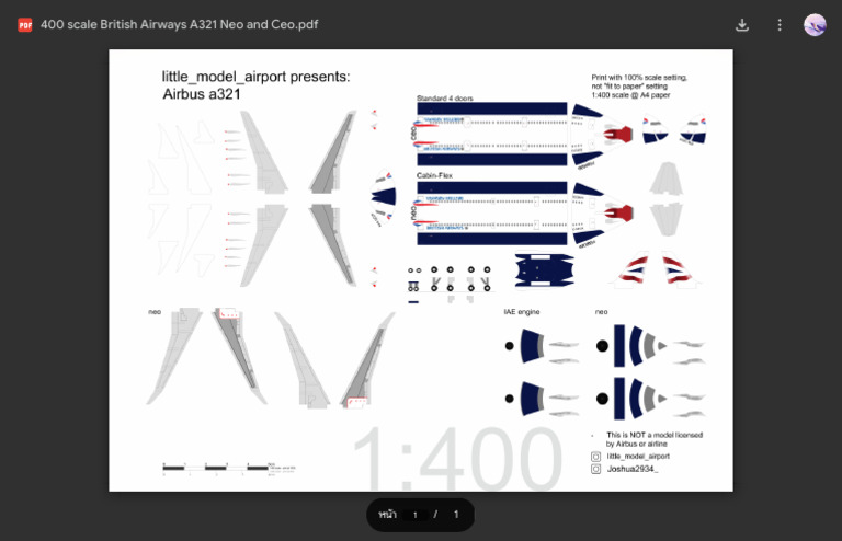 400 Scale British Airways A321 Neo and Ceo - PDF | PDF