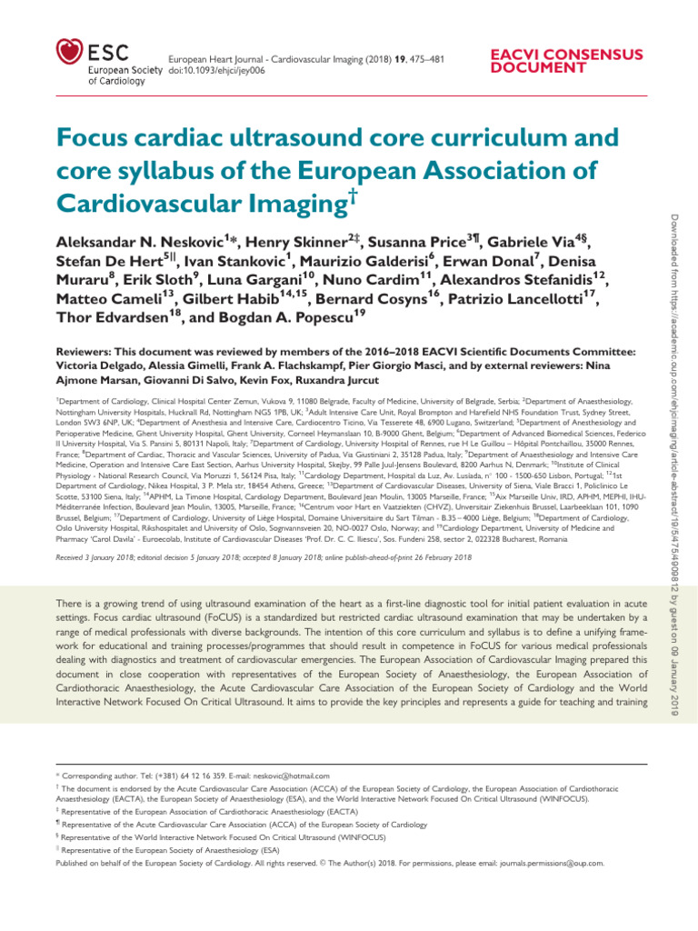 Eacvi Focus Core Curriculum and Core Syllabus | PDF