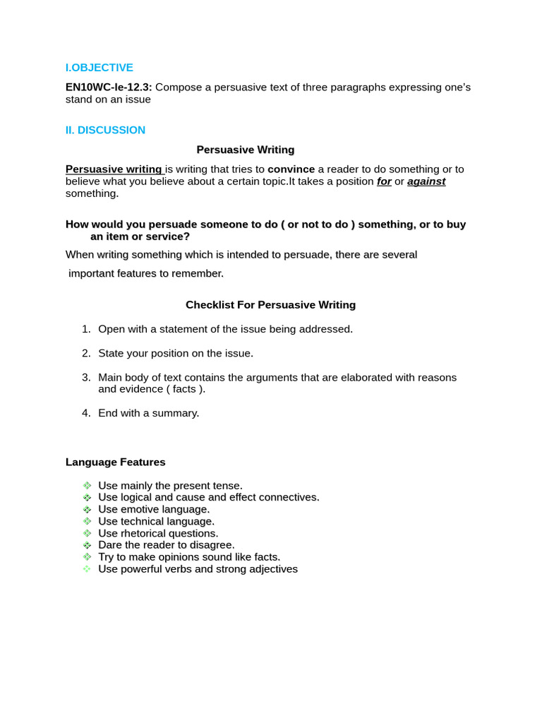 PERSUASIVE MODULE | PDF