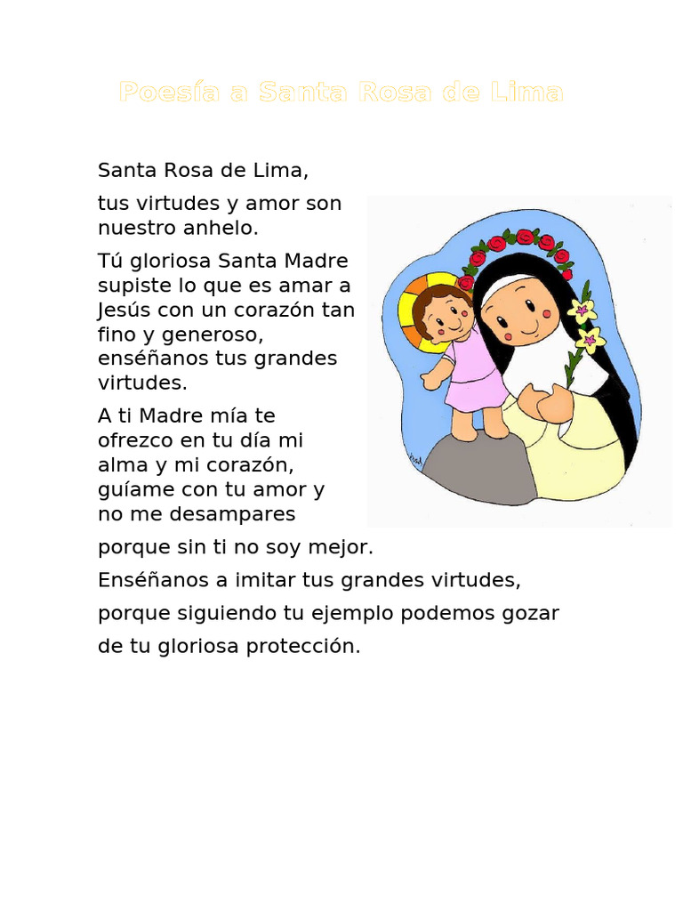 Poesía A Santa Rosa de Lima | PDF