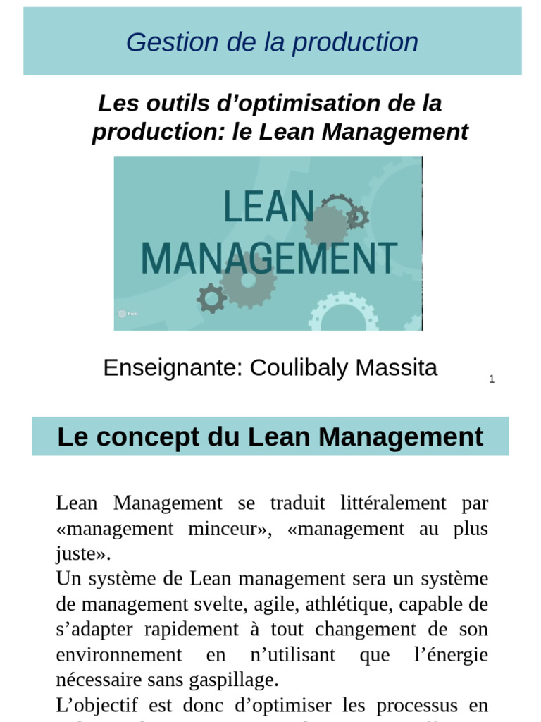 Séance 3 Les Outils D'optimisation de La Production | PDF