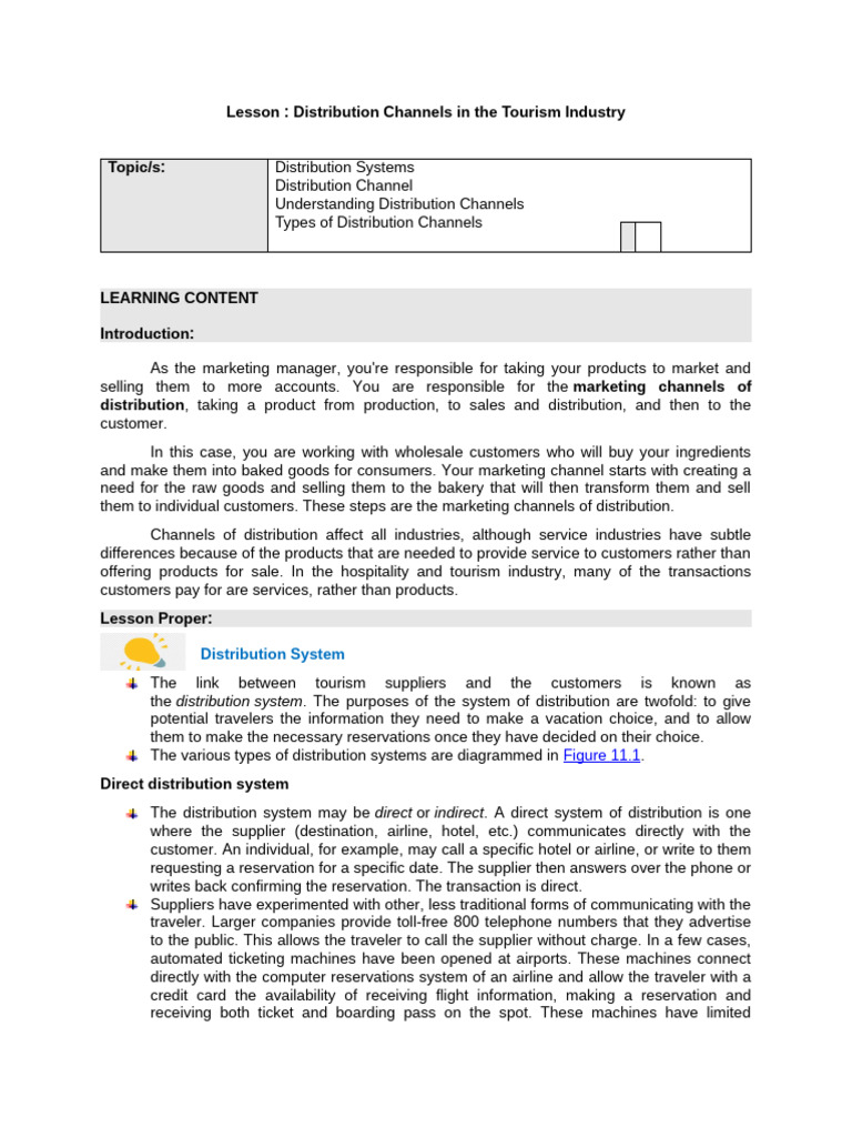 Lesson Distribution Channels | PDF