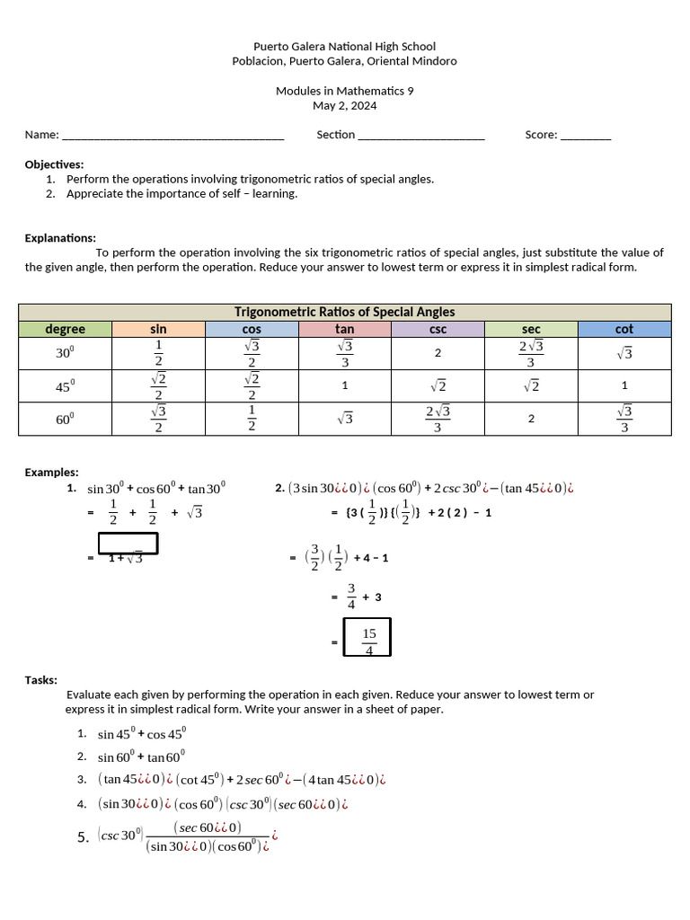 operations-on-special-angles | PDF