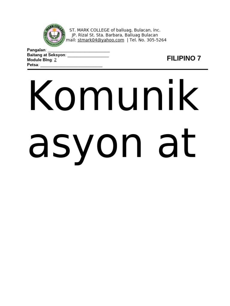 Filipino7 Module2 | PDF