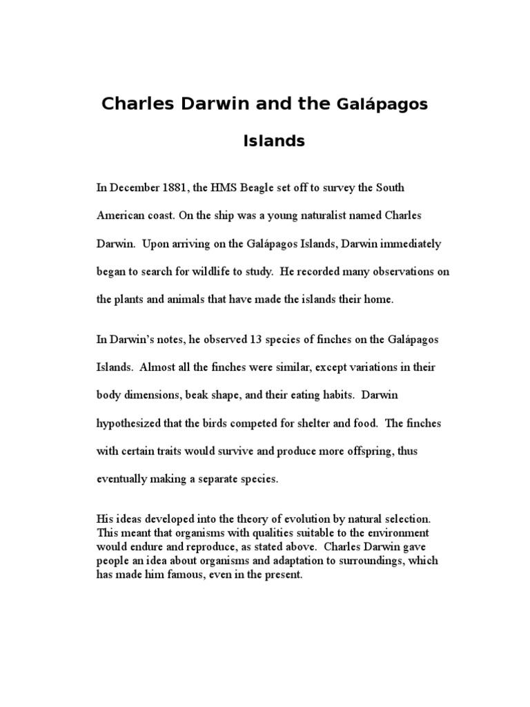 Darwin's Discoveries on Galápagos Islands | PDF