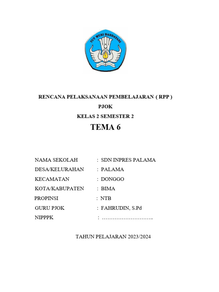 RPP K13 Fahrudin Tema6 Kelas 2 Pjok | PDF