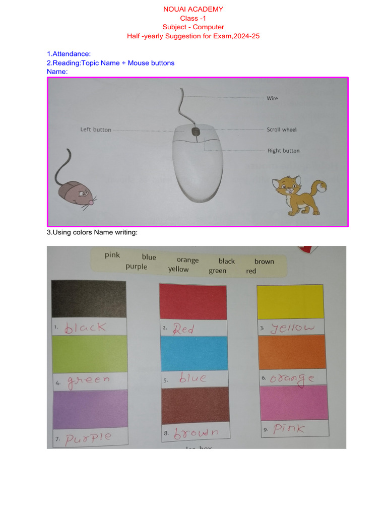 Class-1 suggestion,sub-Computer pdf | PDF