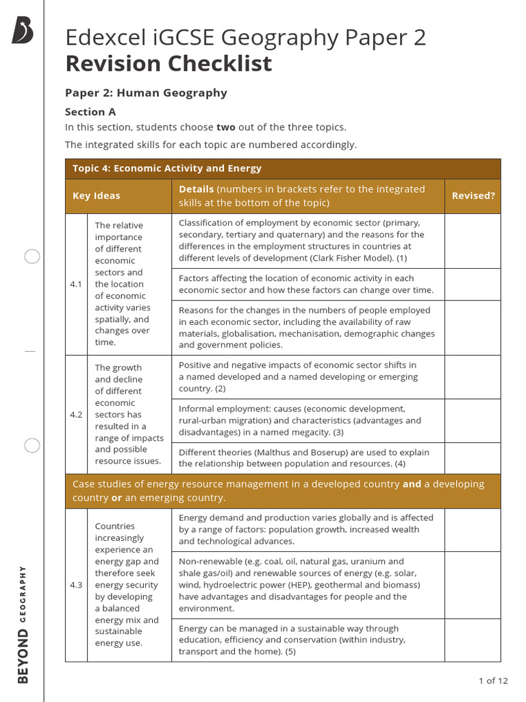 Igcse Geography Paper 2 | PDF