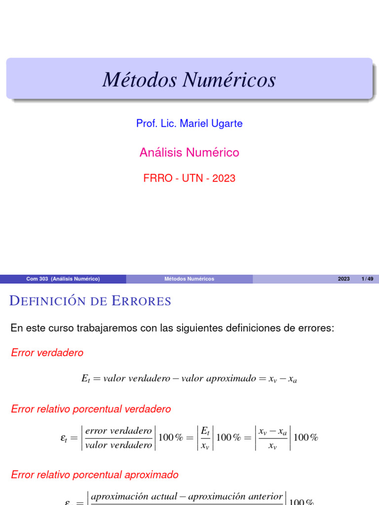 Métodos Numéricos (Presentación) | PDF