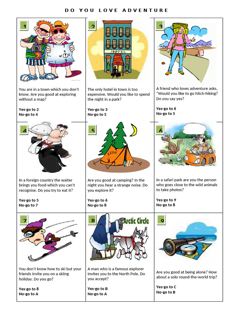 Do You Like Adventure Conversation Topics Dialogs Fun Activities Games ...