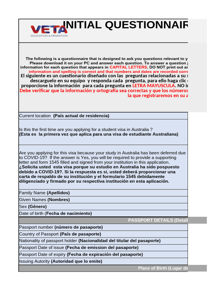 Formulario Ciq Onshore - Offshore 2021 | PDF