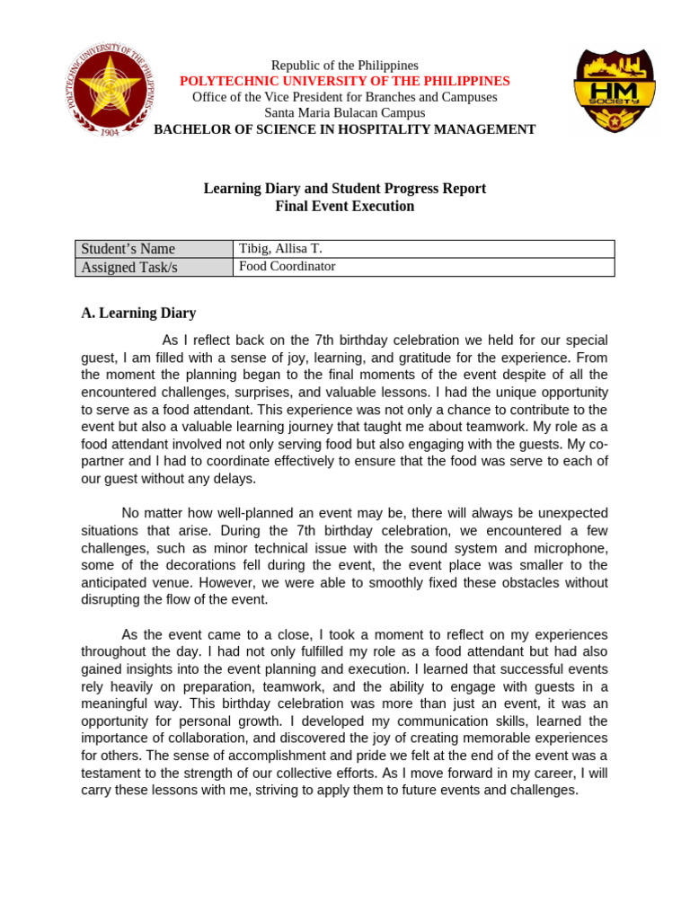 MICE - Learnig Diary Progress Report | PDF