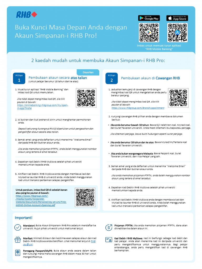 Pembukaan Akaun Simpanan-I RHB Pro 2024 | PDF | Pengelolaan Keuangan & Uang