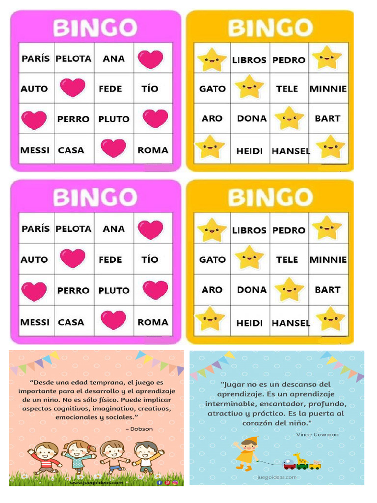Bingo Palabras | PDF