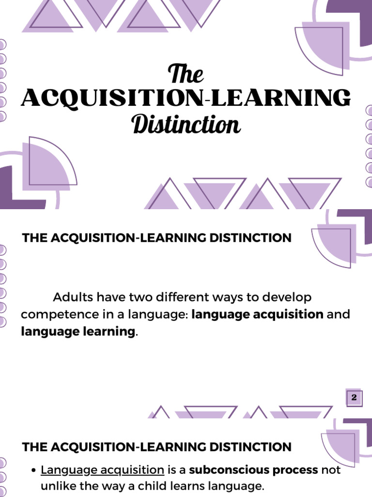 4.1 Acquisition-Learning-Distinction | PDF