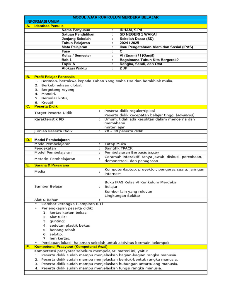 Modul Ajar Kurikulum Merdeka Belajar Ipas | PDF
