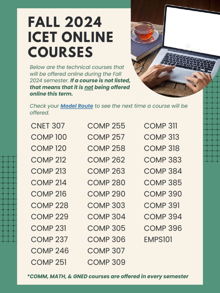 Fall 2024 ICET Online Courses | PDF