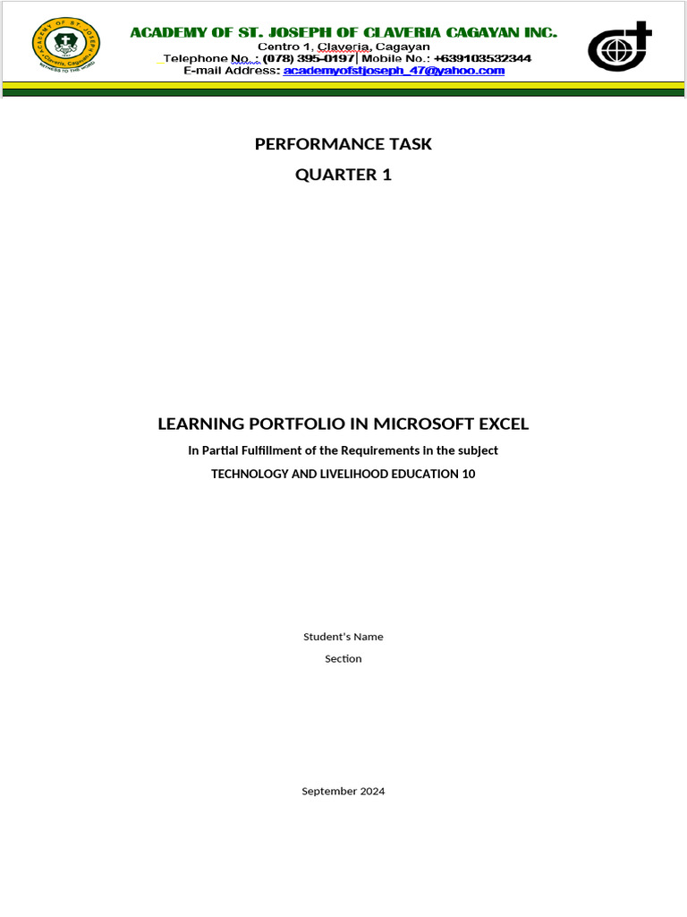 Performance Task Template | PDF