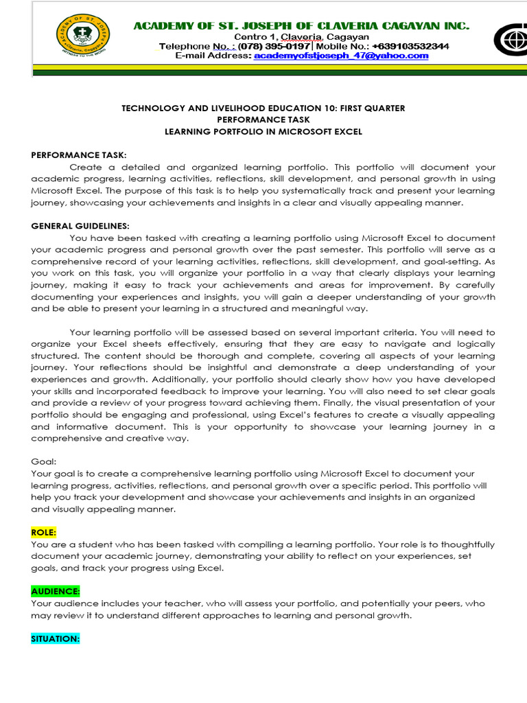 Performance Task 1st Q Tle10 | PDF