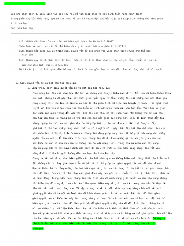 Module 1 Ask Effective Questions | PDF