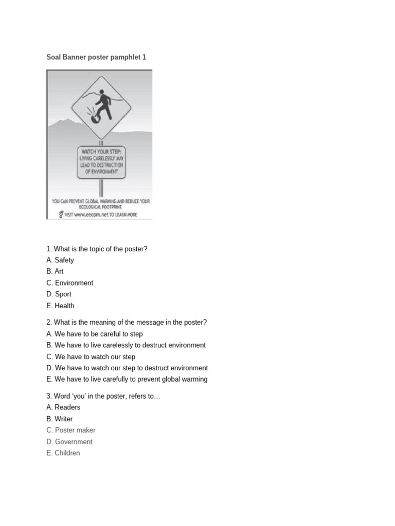 Soal Banner Poster Pamphlet 1 | PDF