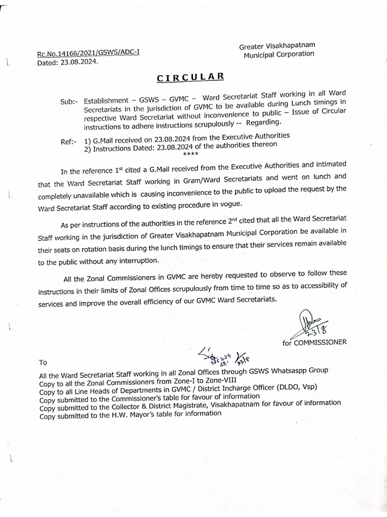 Absence of Ward Secretaries | PDF