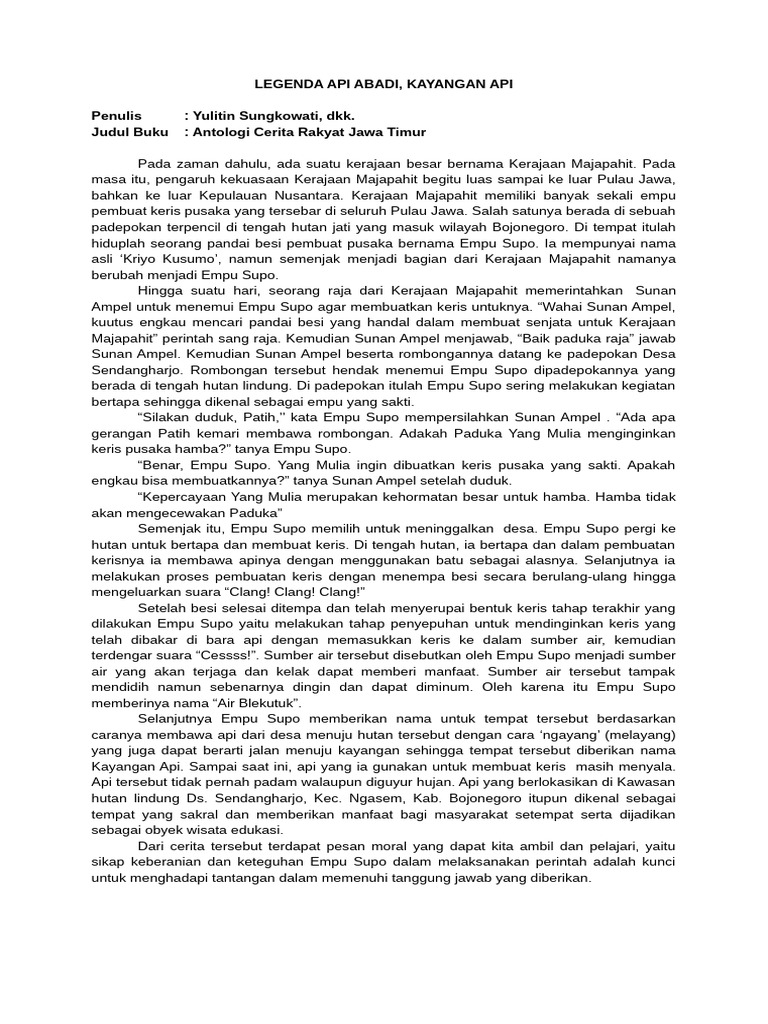 Legenda Api Abadi, Kayangan Api | PDF