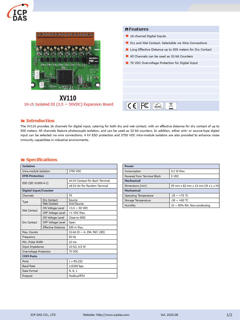 Datasheet xv110 | PDF