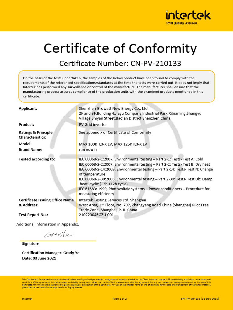 Max 100-125KTL3-X LV Iec 60068 61683 | PDF