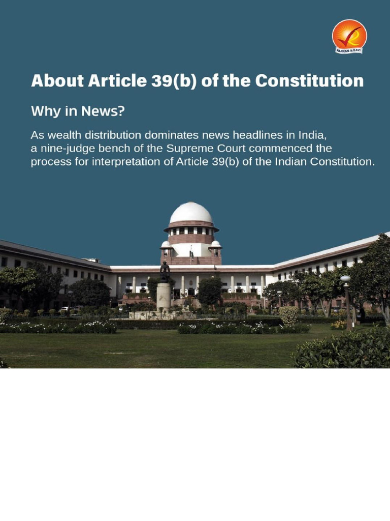 About Article 39 (B) of Constitution | PDF
