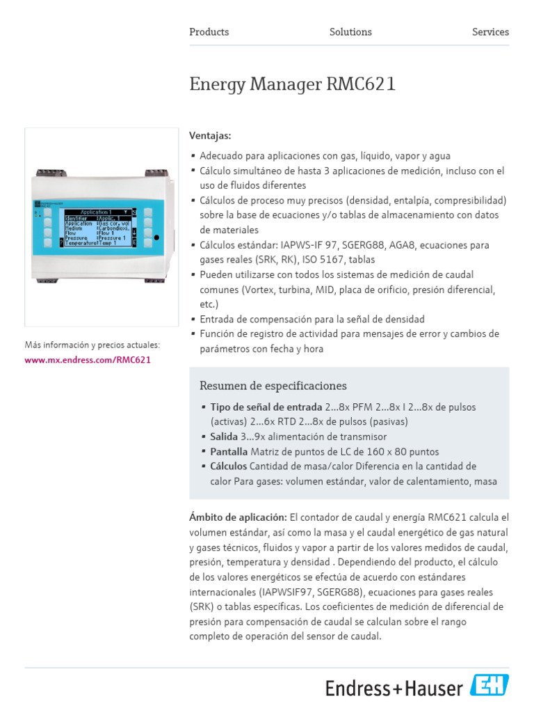Endress-Hauser Energy Manager RMC621 ES | PDF