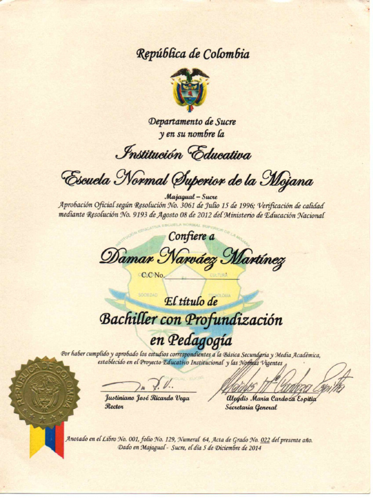 Diploma De Bachiller Pdf