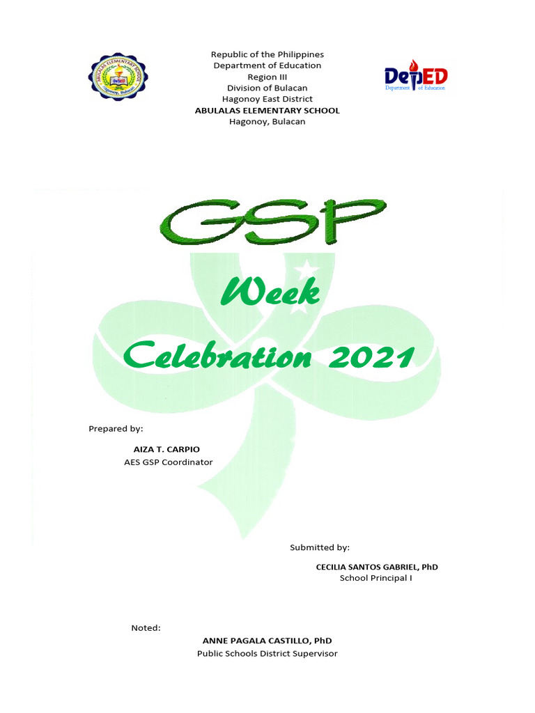 Aes Narrative Report GSP Week Celeb. 2021 | PDF