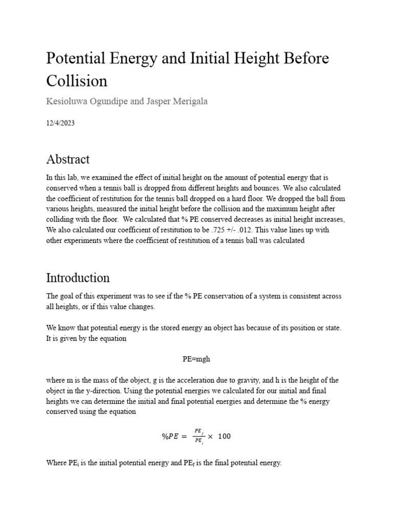 Physics Lab Report #2 | PDF