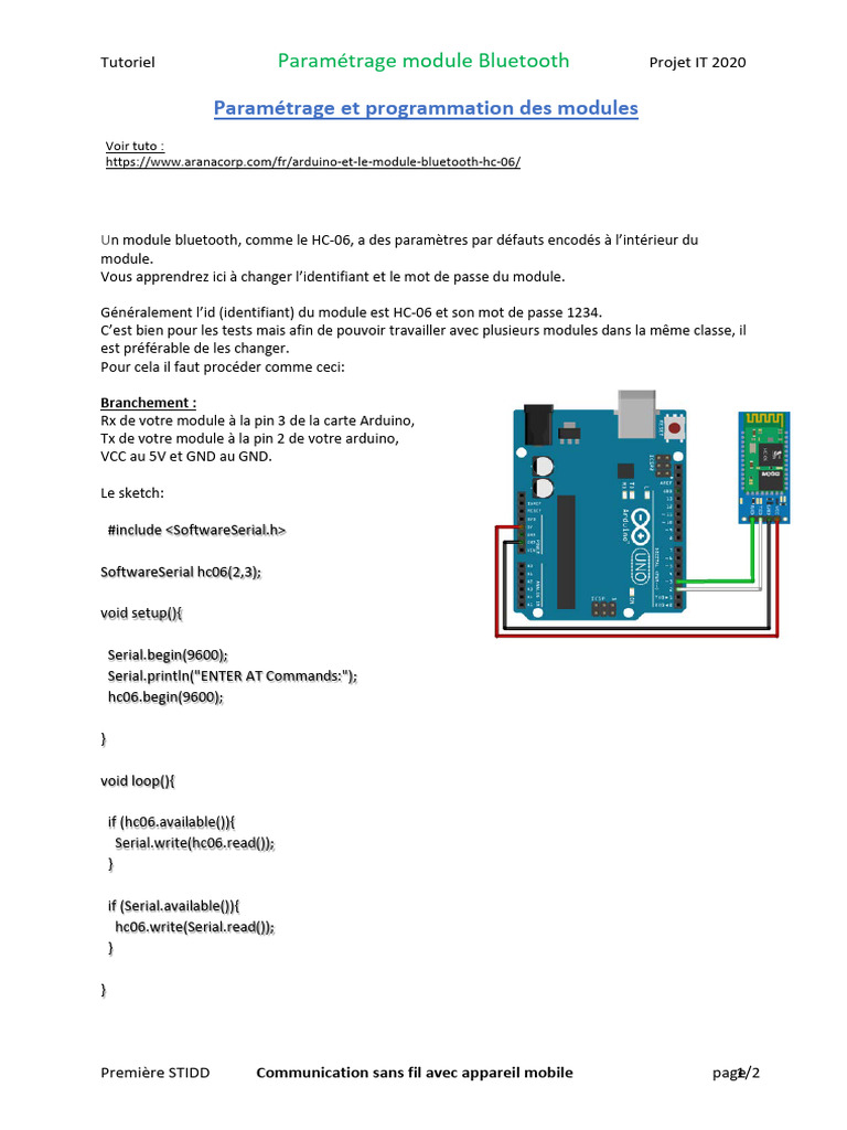 TUTORIEL Parameltrage Module Bluetooth | PDF