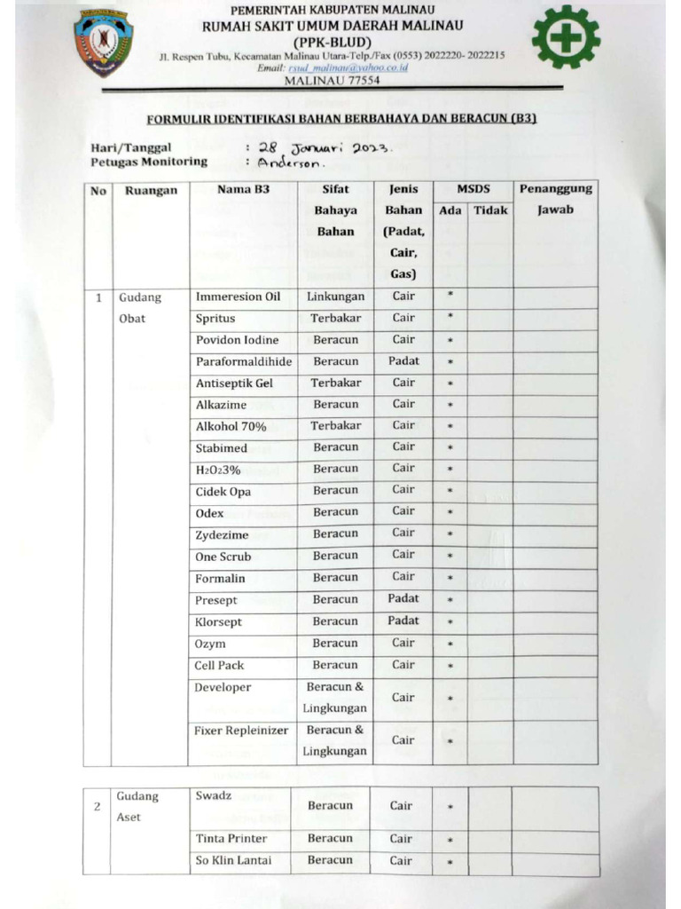 MFK 5 (Ep A) Inventarisasi B3 | PDF