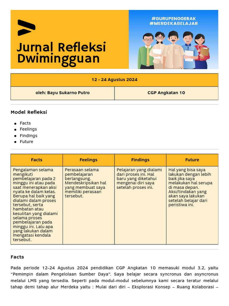 Jurnal Refleksi 12-24 Agustus 2024 - Compressed | PDF