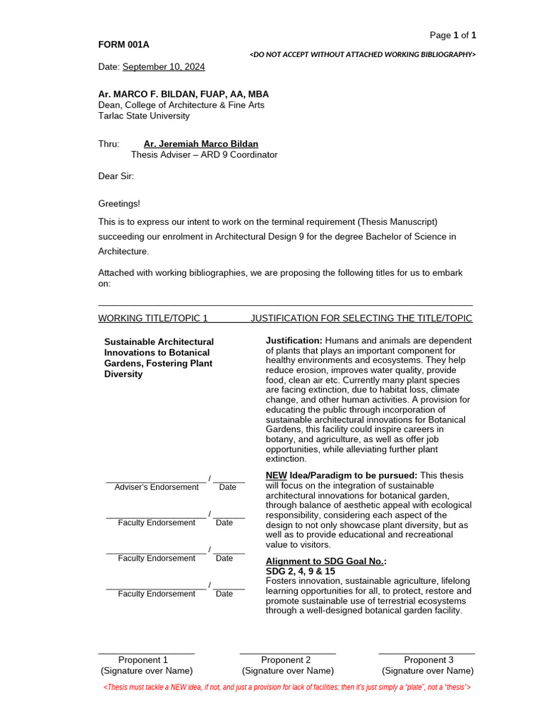 Form-1a-Topic-1 | PDF