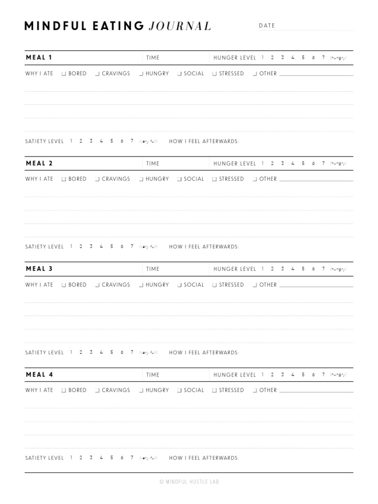 Mindful Eating Journal-1 | PDF