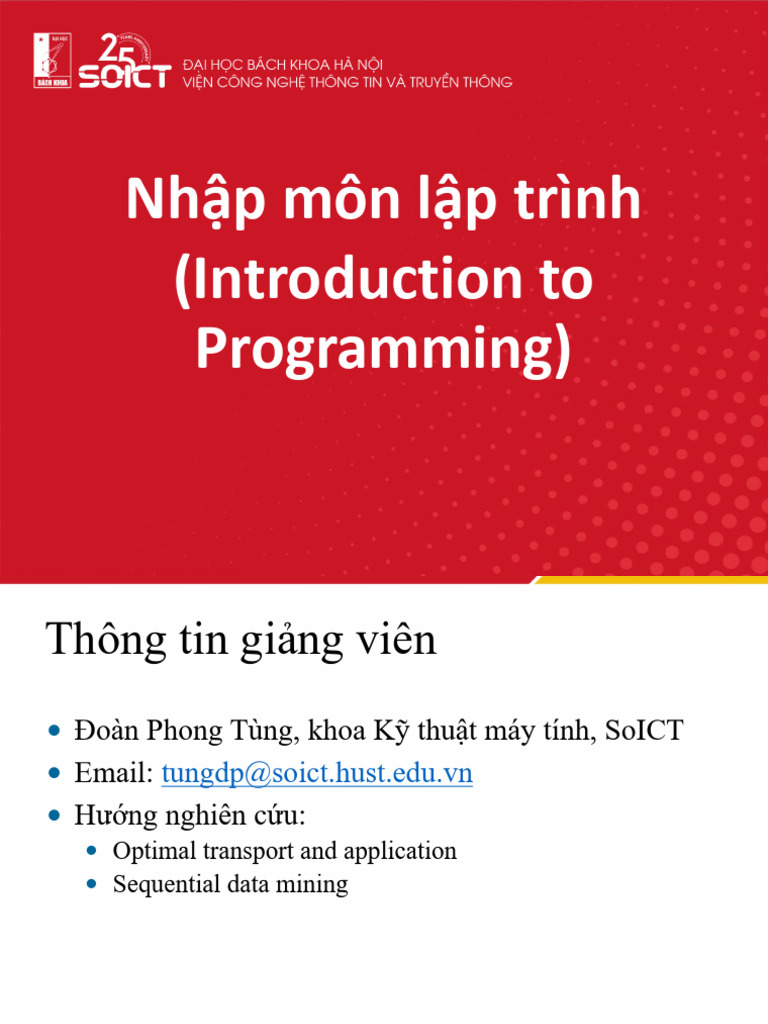 IT1108 NhapMonLapTrinh Lect01 VI | PDF
