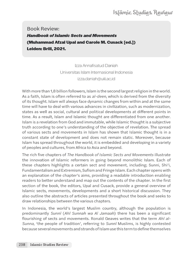 Handbook of Islamic Sects and Movements | PDF