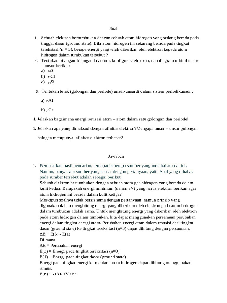 Arum Sari Putri Aji Pribadi - 051735031 - Tugas 2 Kimia Dasar | PDF