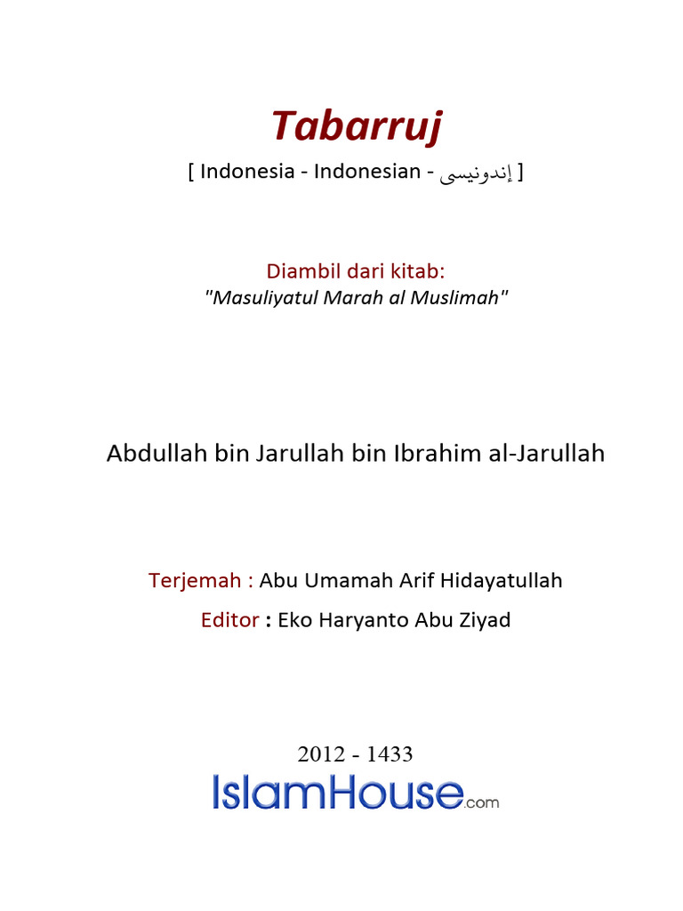 Tabarruj (Bersolek) | PDF