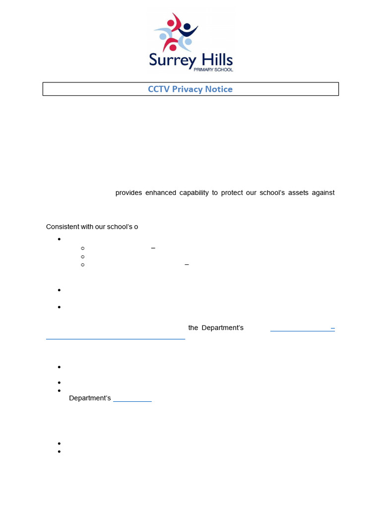 CCTV Privacy Notice Template | PDF